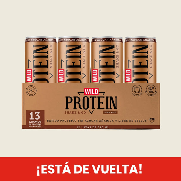Batido Proteico Shake&Go Coffee Wild Protein 330 ml | 12 unidades | Wild Foods