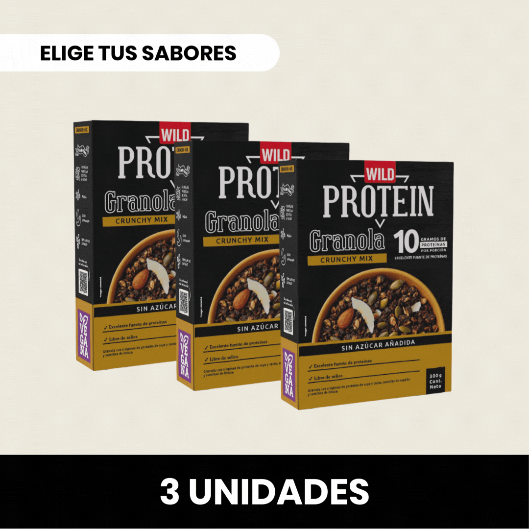 Pack 3 x Granola Wild Protein ELIGE TU SABOR – Wild Foods